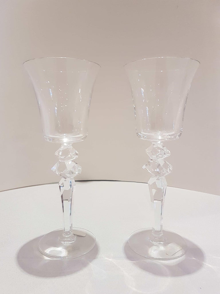 Saint Louis Crystal "Excess" Pattern Tu Y Yo Set of Eigth Stemware ...