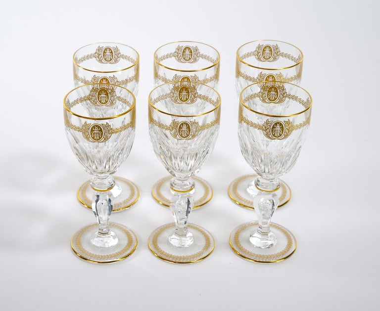 Saint Louis Crystal Tableware Service / 6 People For Sale at 1stDibs