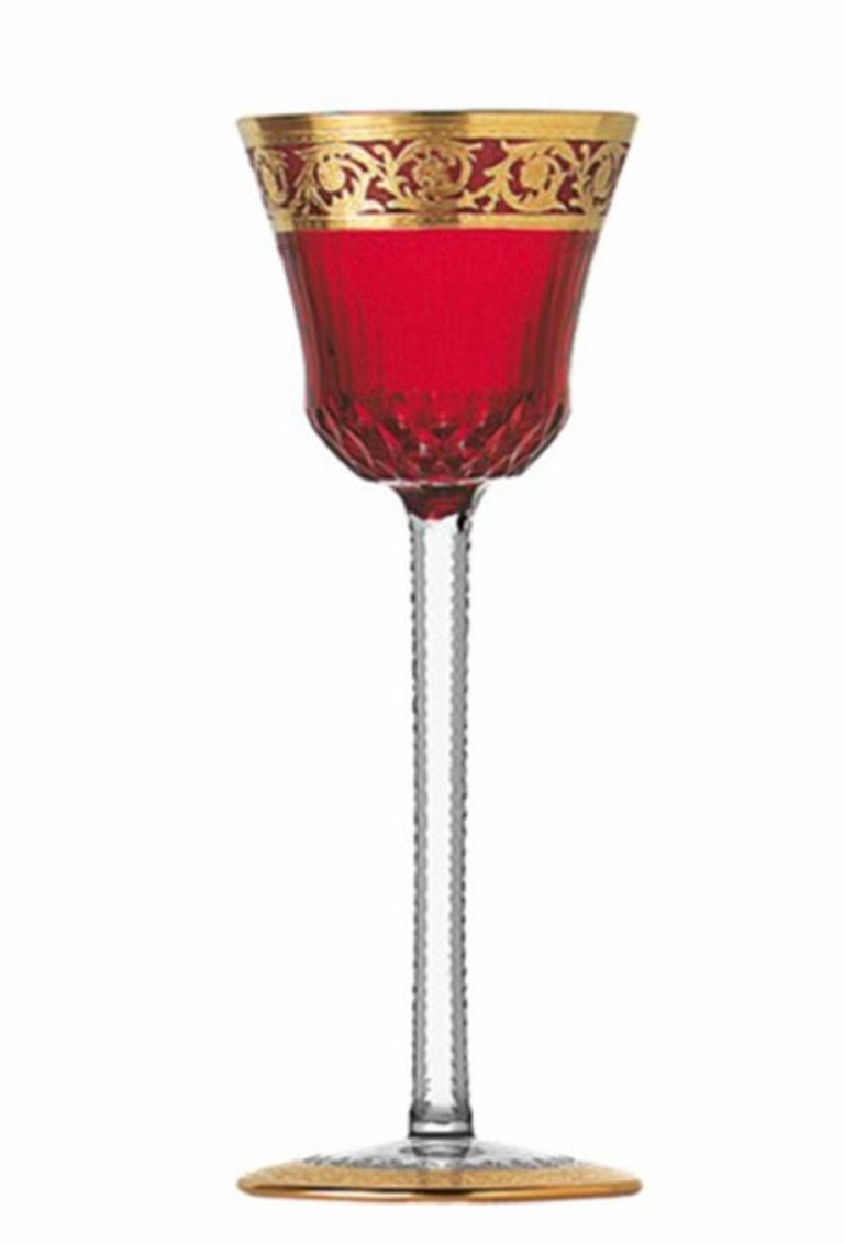 Saint Louis Gold Thistle Cobalt, Red, Amethyst, Sky Blue Hocks, Set of ...