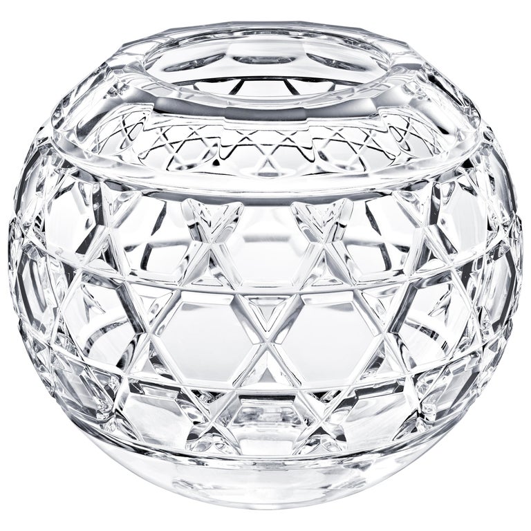 Saint-Louis Royal Small Round Crystal Vase in Clear For Sale at 1stDibs