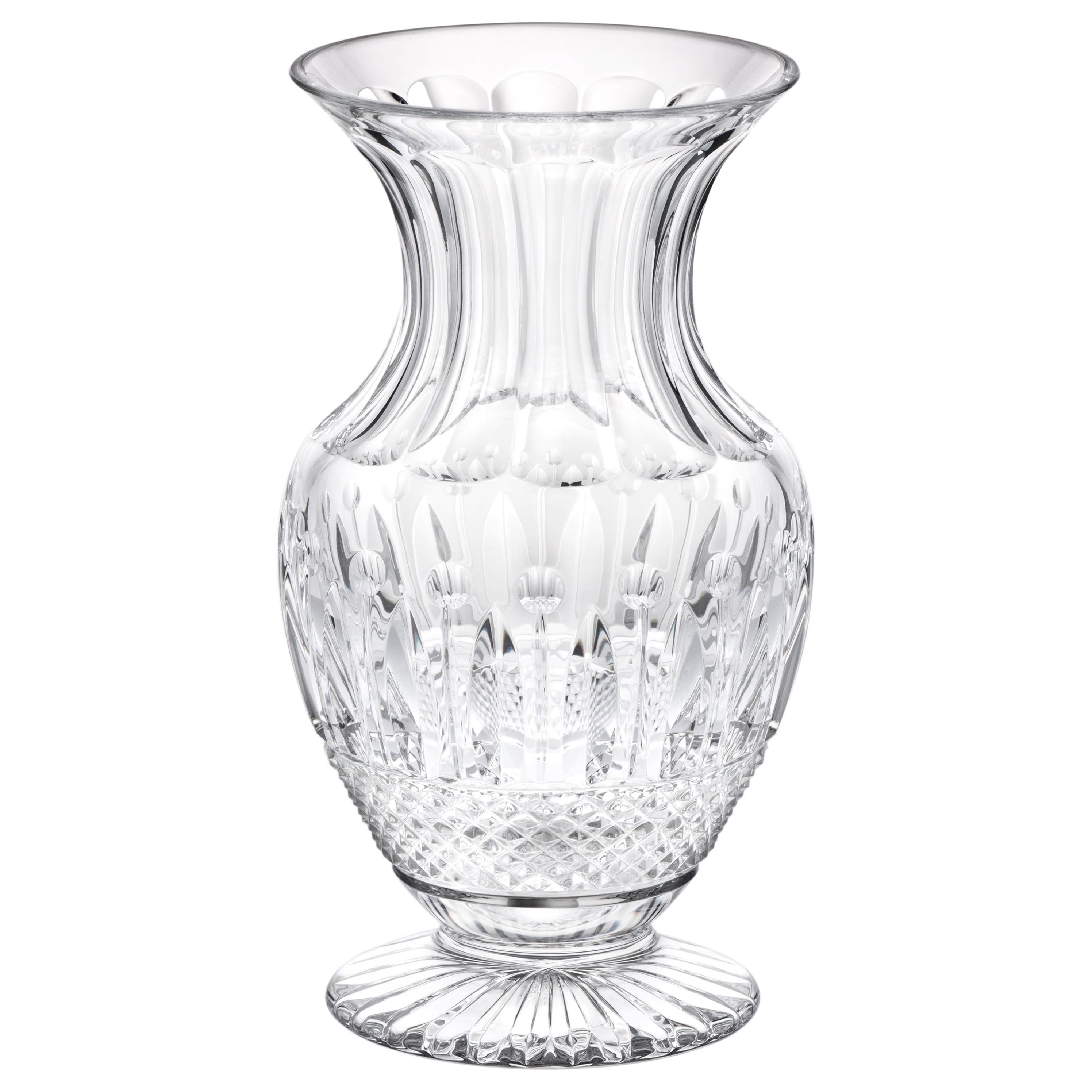 Saint-Louis Tommy Crystal Vase in Clear For Sale at 1stDibs