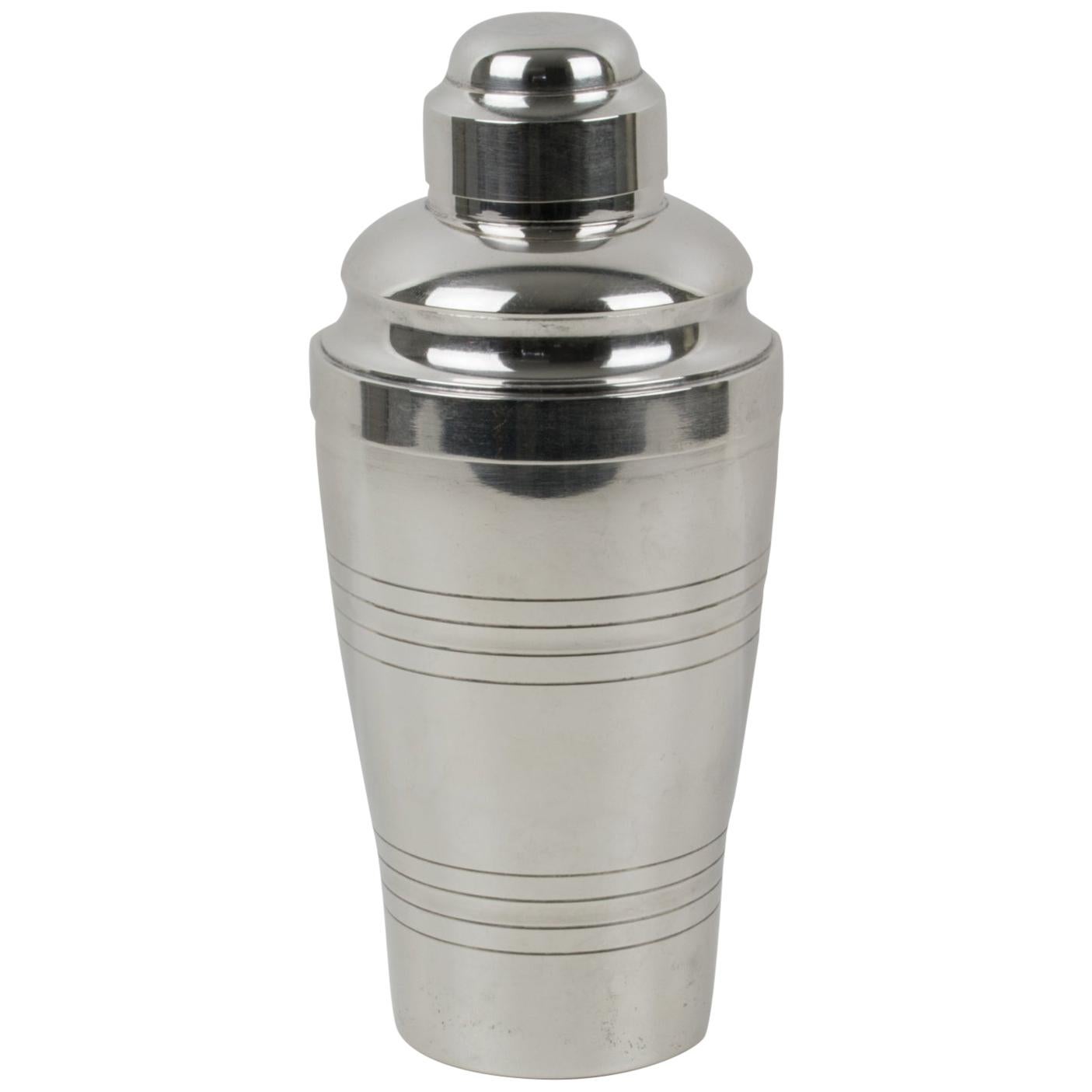 Saint Medard Art Deco Silver Plate Cocktail Shaker at 1stDibs