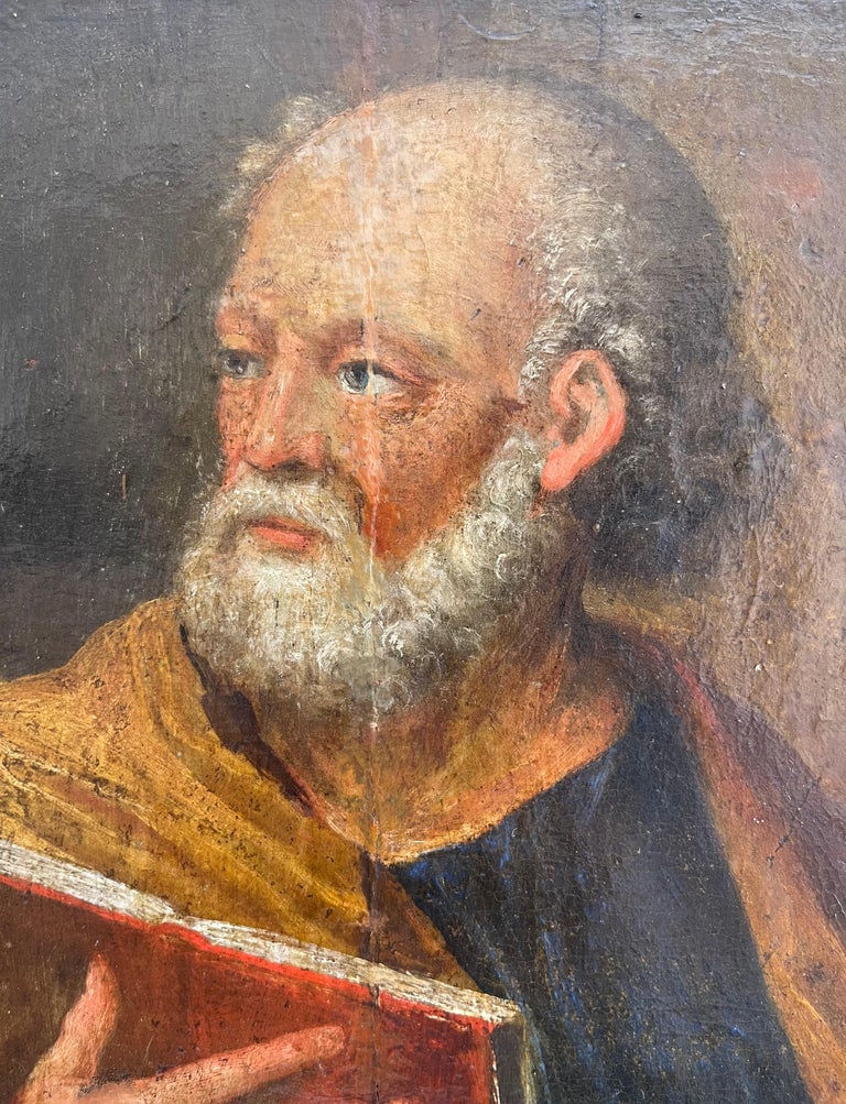 Saint Peter, Oil on Wood Panel, 19th Century For Sale at 1stDibs