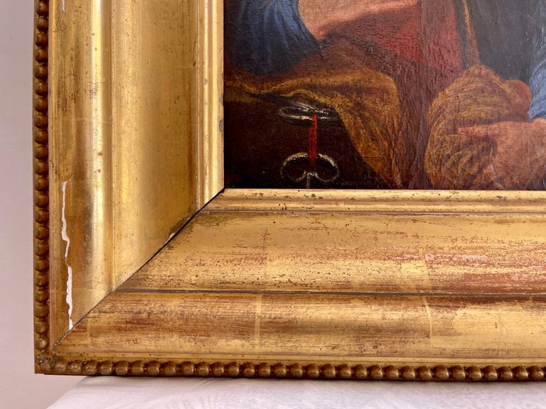 Saint Peter, Oil on Wood Panel, 19th Century For Sale at 1stDibs