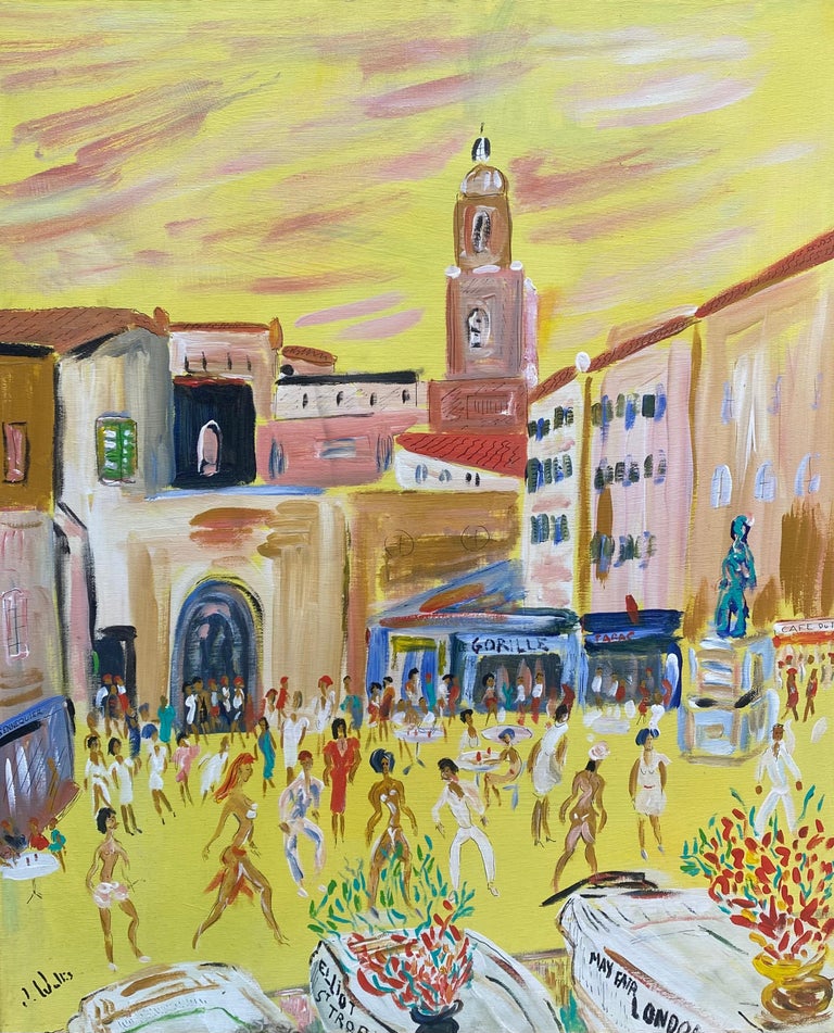Saint Tropez, Jean Wallis, Jean Wallis 2005 Acrylic on Canvas For Sale ...