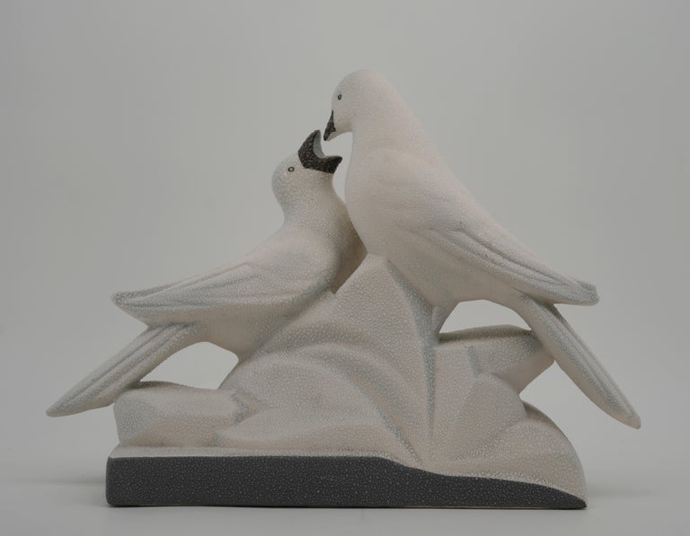 Sainte-Radegonde French Art Deco Ceramic Pigeons 1935 For Sale at 1stDibs