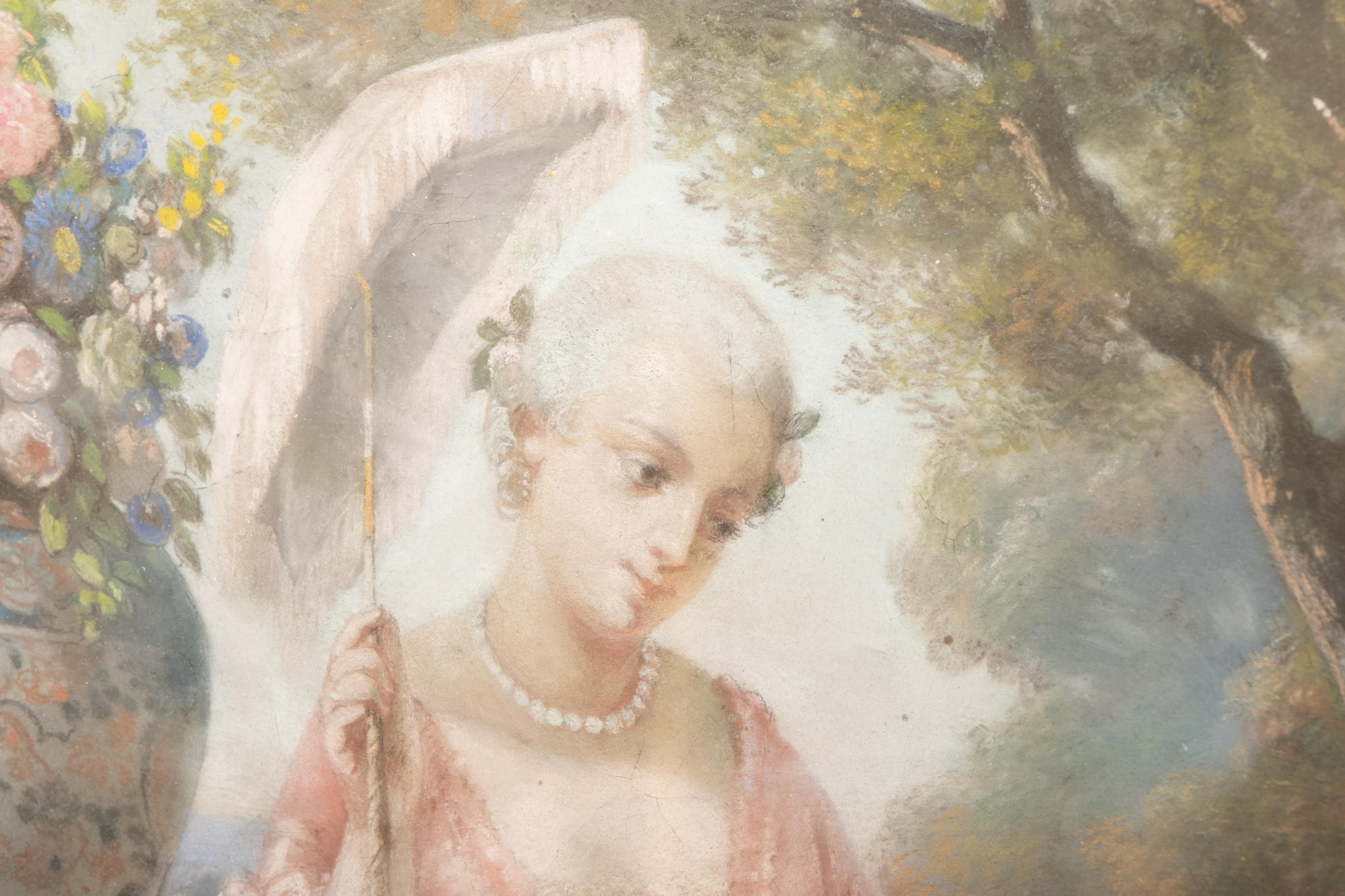 Saintin Francois Jozan Pastel On Paper Painting, Signed For Sale at 1stDibs
