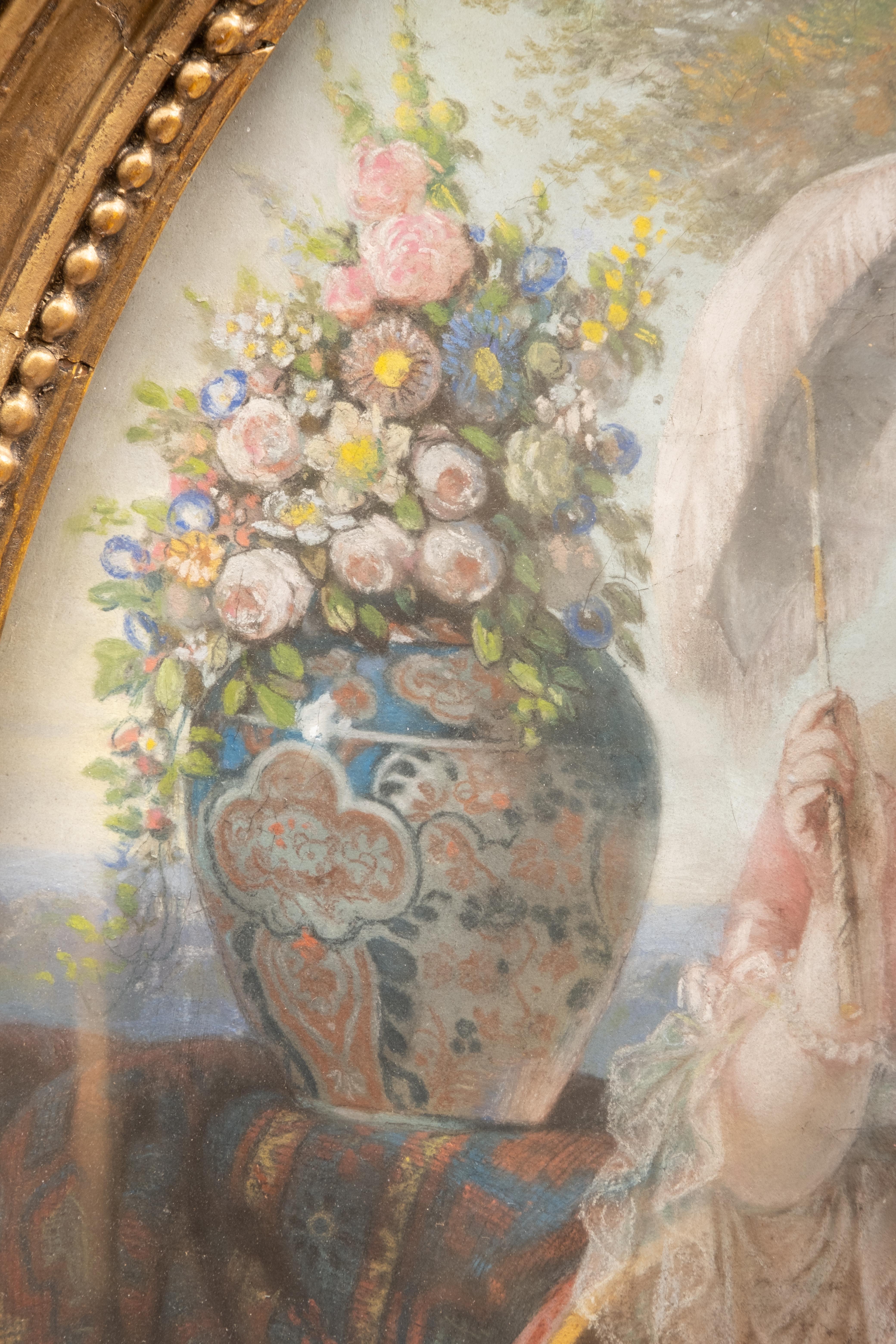 Saintin Francois Jozan Pastel On Paper Painting, Signed For Sale at 1stDibs