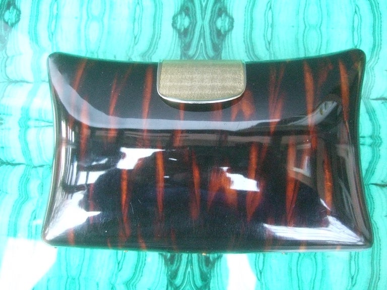 Saks Fifth Avenue Italian Tortoise Shell Lucite Handbag c 1970s For ...