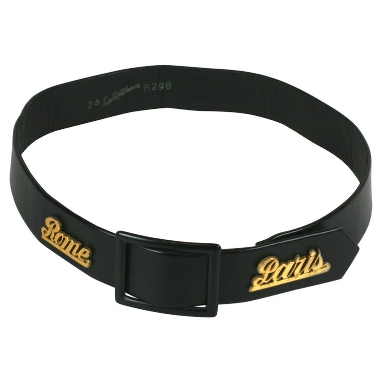 Saks Fifth Avenue Novelty Travel Motif Belt For Sale at 1stDibs