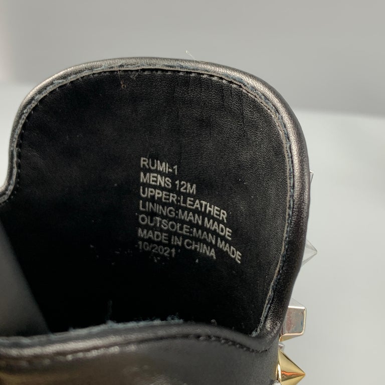 SAKS FIFTH AVENUE Size 12 Black Rumi Studded Mules For Sale at 1stDibs