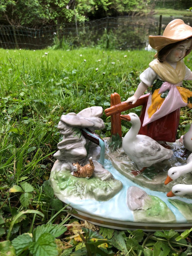 Saksisch Dresden Porcelain 'The Goose Herder', before 1989 For Sale at ...