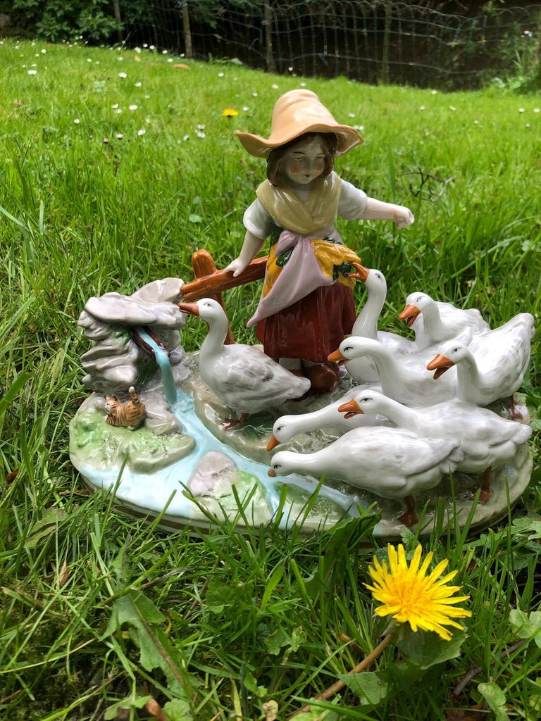 Saksisch Dresden Porcelain 'The Goose Herder', before 1989 For Sale at ...