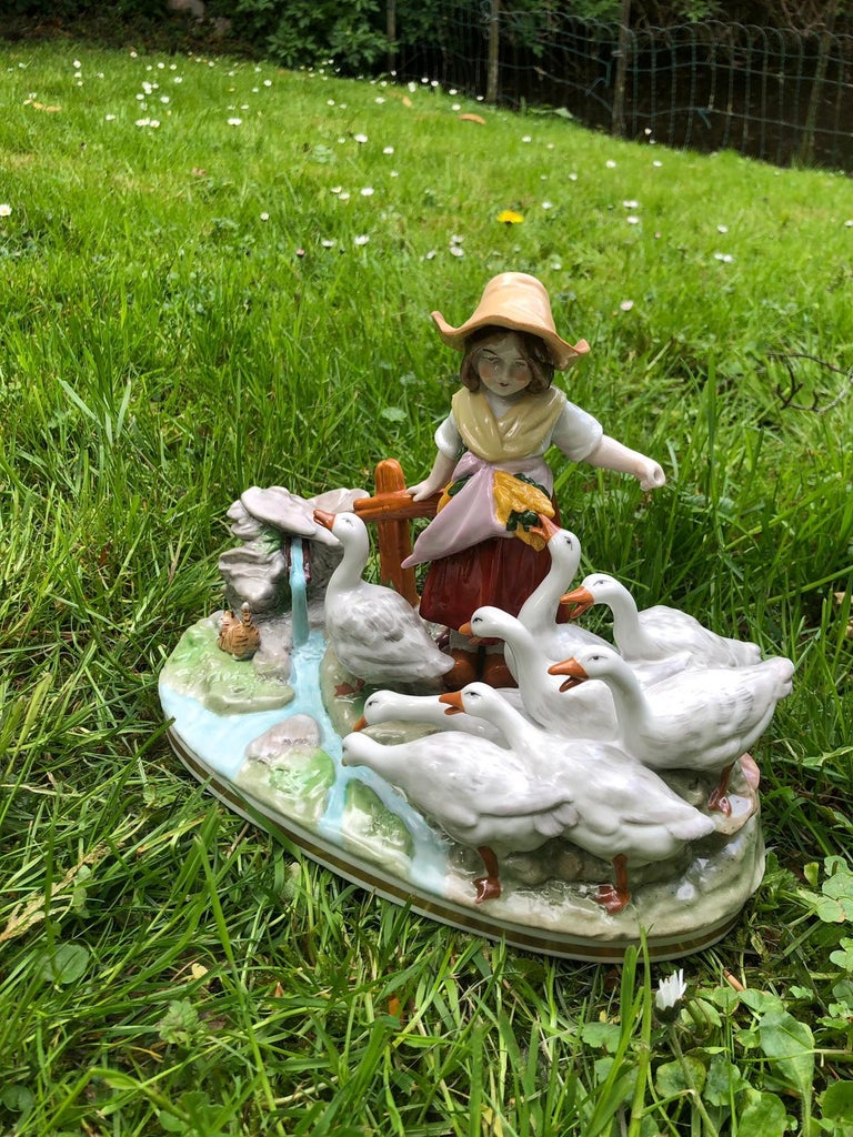 Saksisch Dresden Porcelain 'The Goose Herder', before 1989 For Sale at ...
