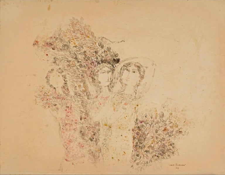 Sakti Burman - Untitled, Ink and Watercolour on Card, Black, Brown by ...