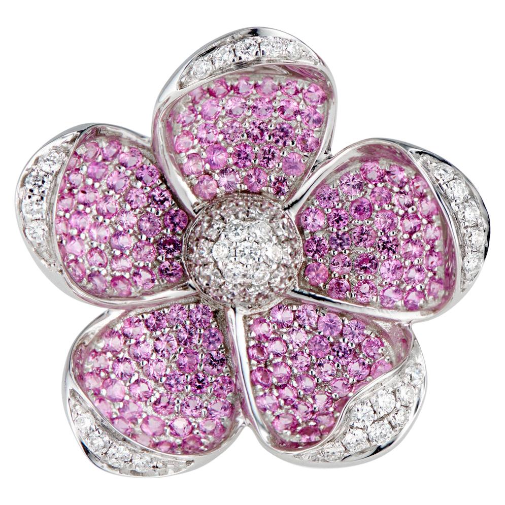 Sakura Pink Sapphire and Diamond Ring at 1stDibs | sakura sapphire ...