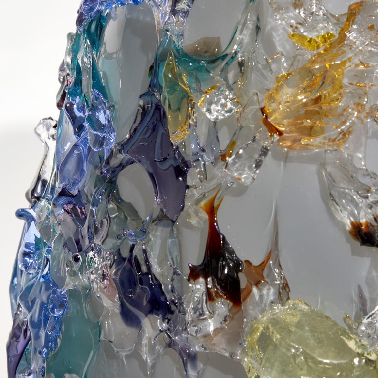 Sakura TRP22020, Glass Vase in Purple, Lilac and Mixed Colors by Maarten Vrolijk For Sale at 1stDibs