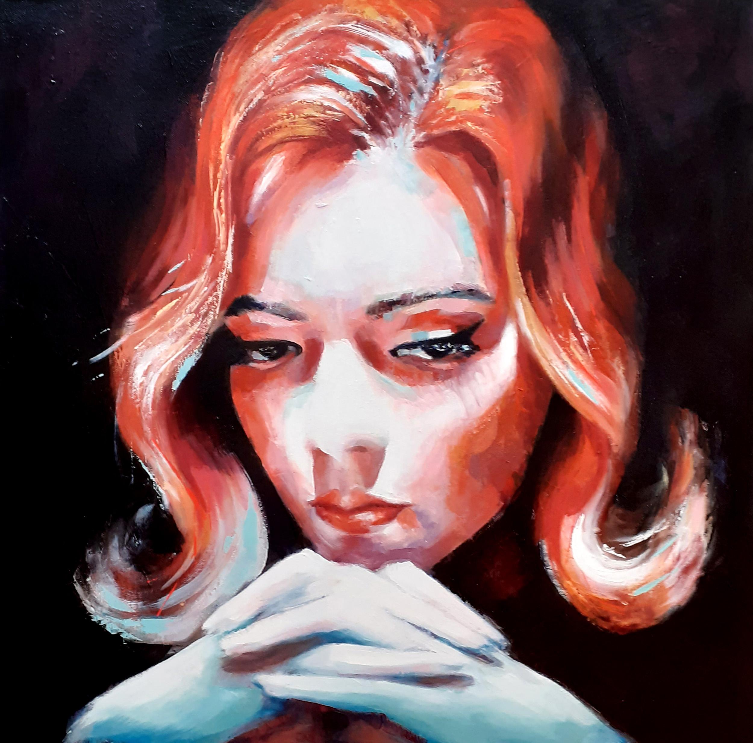 Sal Jones - Cover Up - figurative emotive expression portraiture oil ...