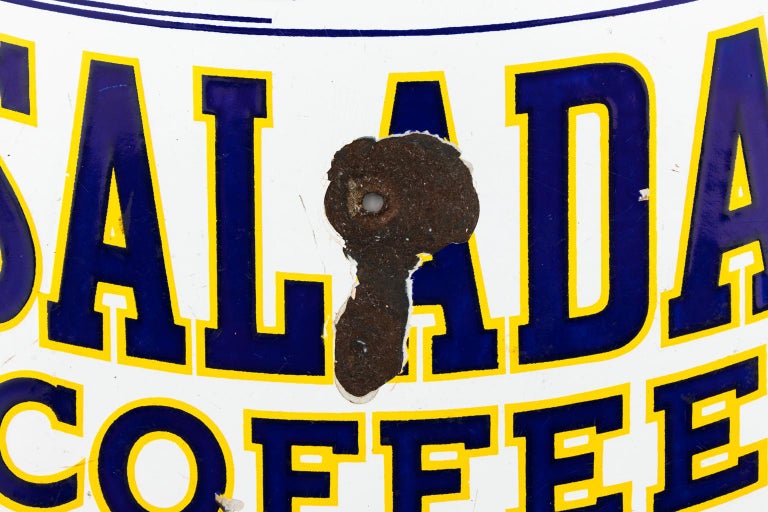 Salada Coffee Metal Porcelain Metal Sign For Sale at 1stDibs