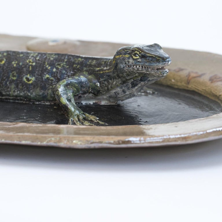 Salamander Ceramic Platter by Il Maestro di Signa For Sale at 1stDibs