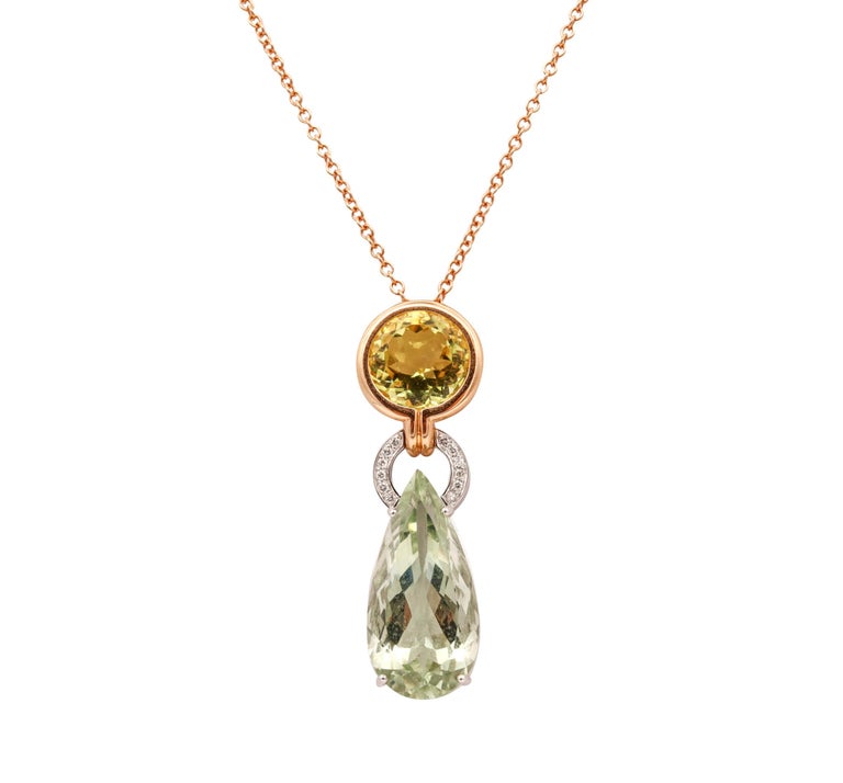 Salavetti Milano Chained Necklace 18Kt Rose Gold 26.85 Cts Diamonds and ...
