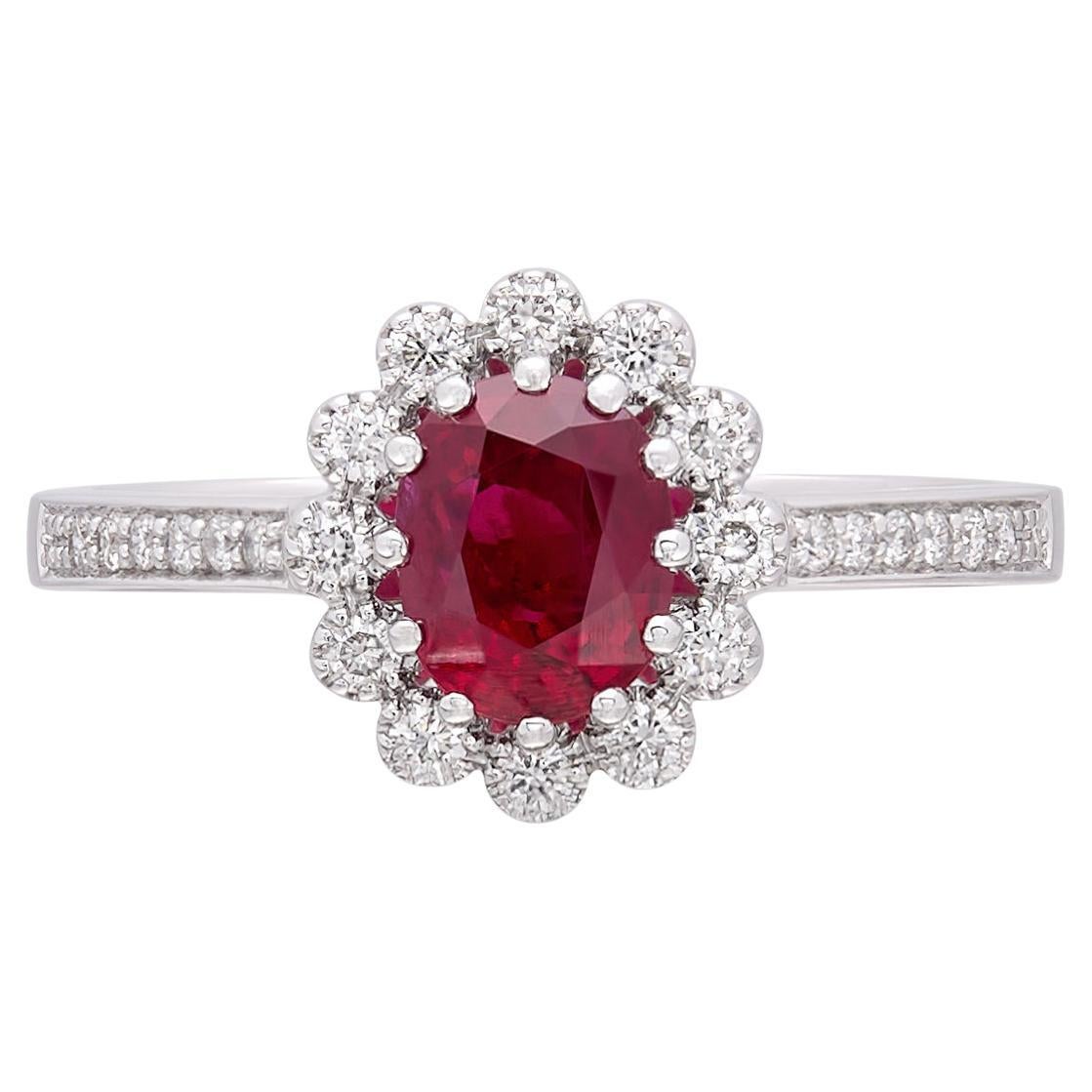 Art Deco Style Diamond and Ruby Ring at 1stDibs | art deco ruby ring ...