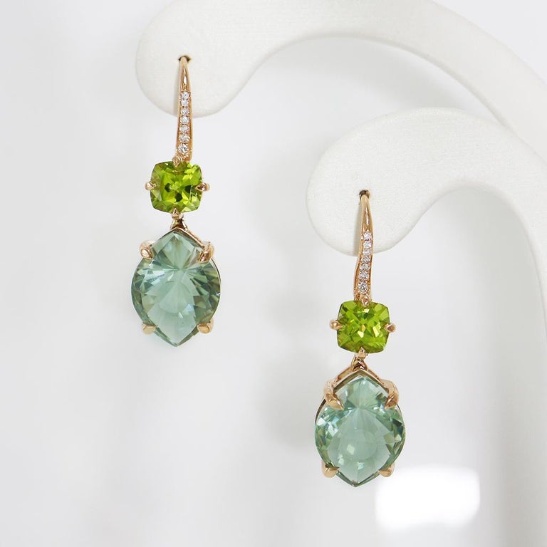 *Sale* IGI 14K 19.45 Ct Prasiolite&Peridot Antique Art Deco Style Drop ...