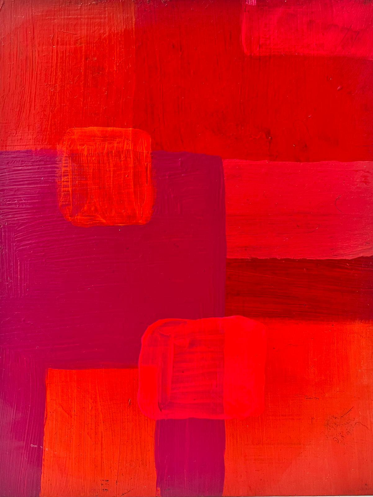 Sally Bradshaw - Pink Red Cubist Abstract British Contemporary Painting ...