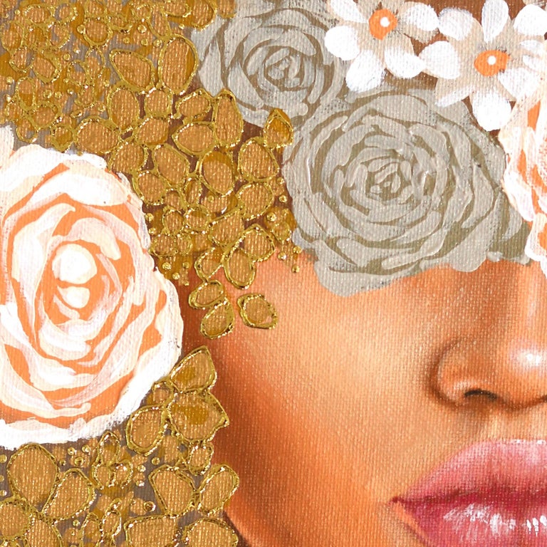 Sally K - Gold I - Original Sally K Figurative Artwork For Sale at 1stDibs