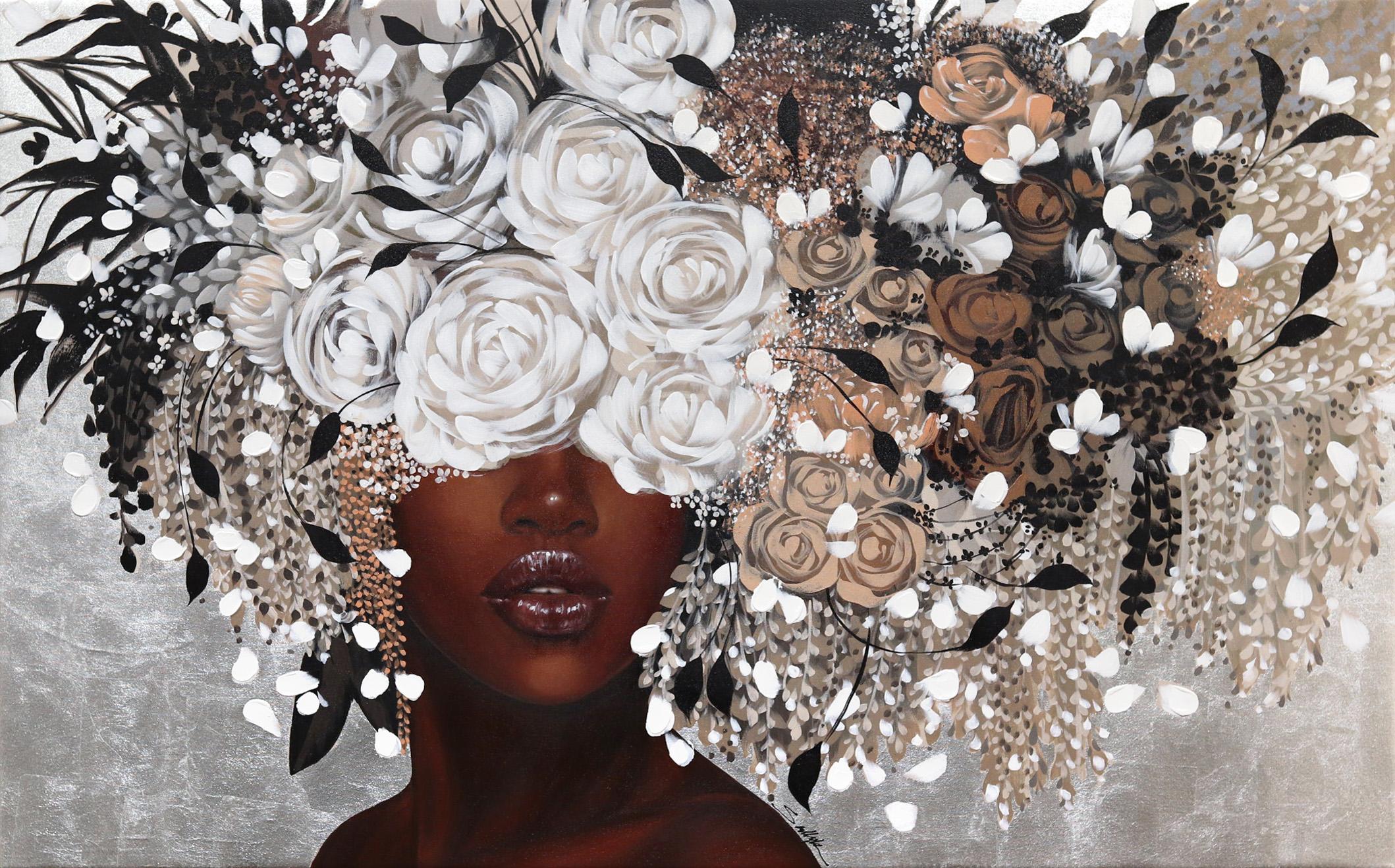 Sally K - Kacey - Soft Floral Figurative Artwork at 1stDibs