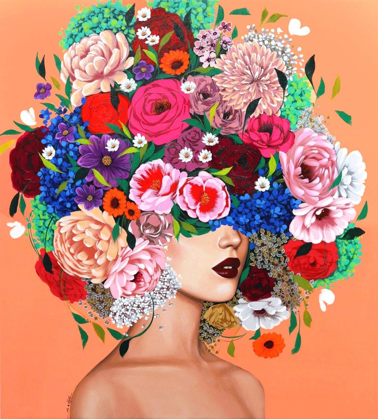 Sally K - Peach Fluo - Original Sally K Figurative Artwork For Sale at ...