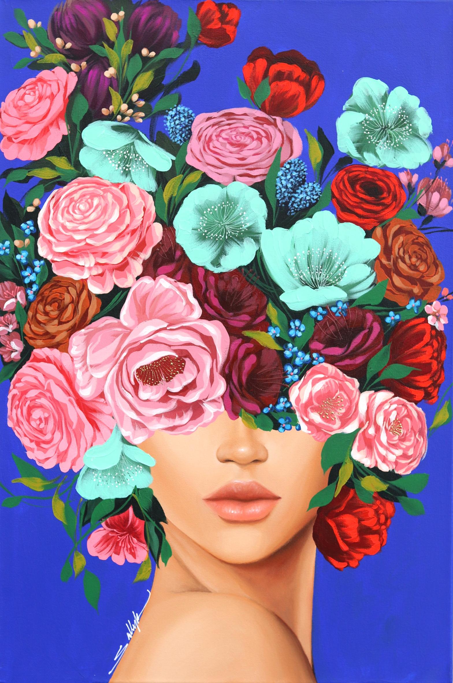 Sally K - Royal Blue - Original Sally K Figurative Artwork For Sale at ...