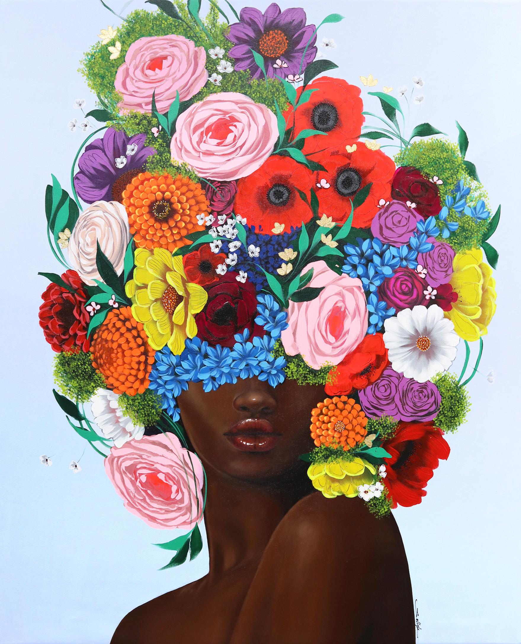 Sally K - Kacey - Soft Floral Figurative Artwork at 1stDibs