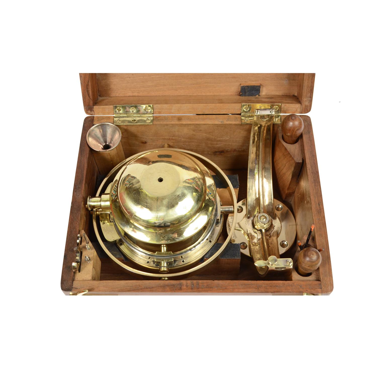 Salmoiraghi Compass Made of Brass in the Early 1900s on Wooden Base at ...