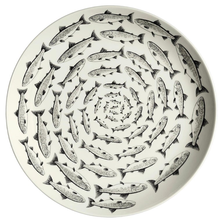 Salmon Spiral by Tom Rooth 'the Signed One Swimming the Opposite Way ...