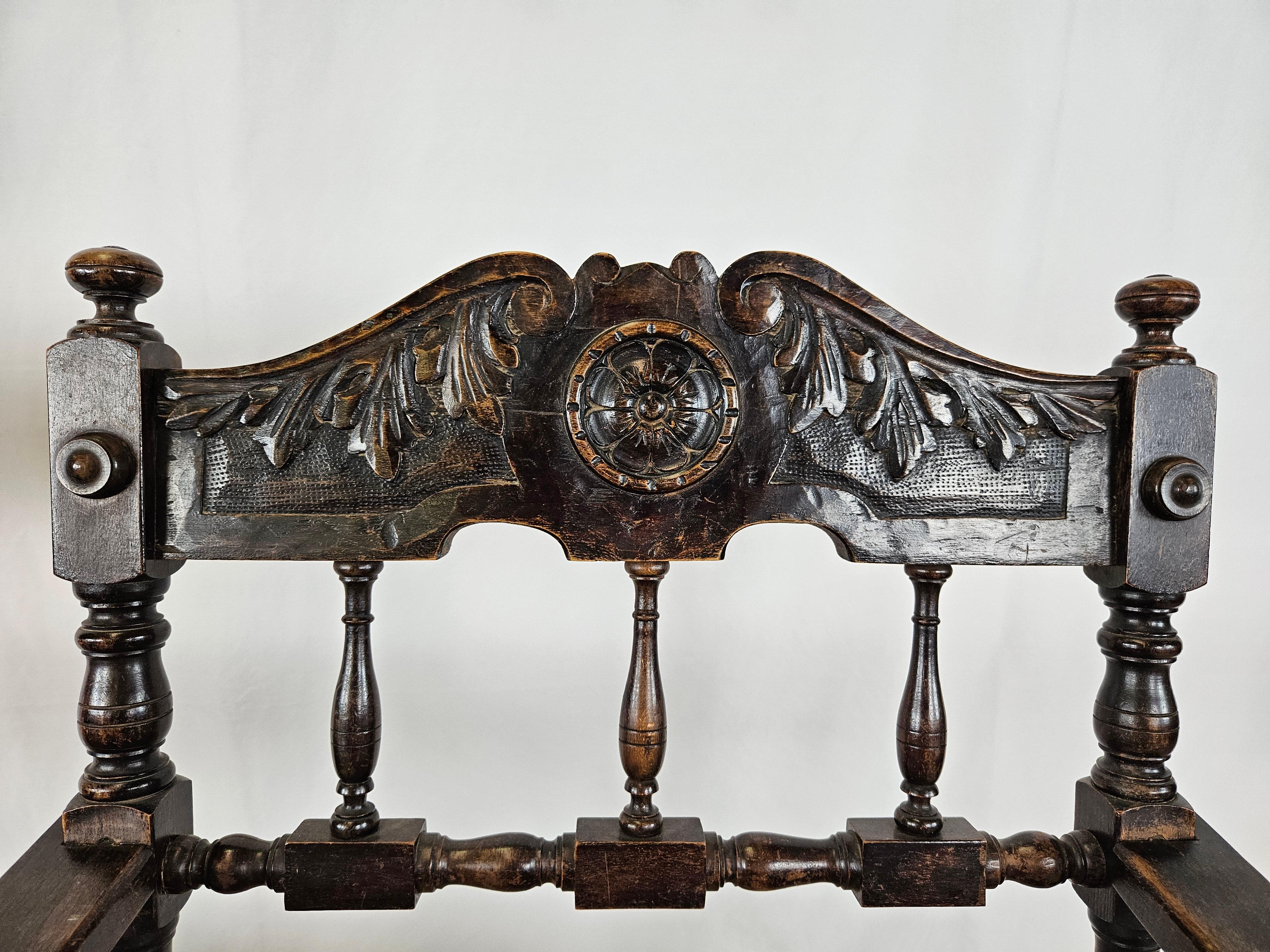 Renaissance-style wooden parlor with rope seating, 20th century For ...