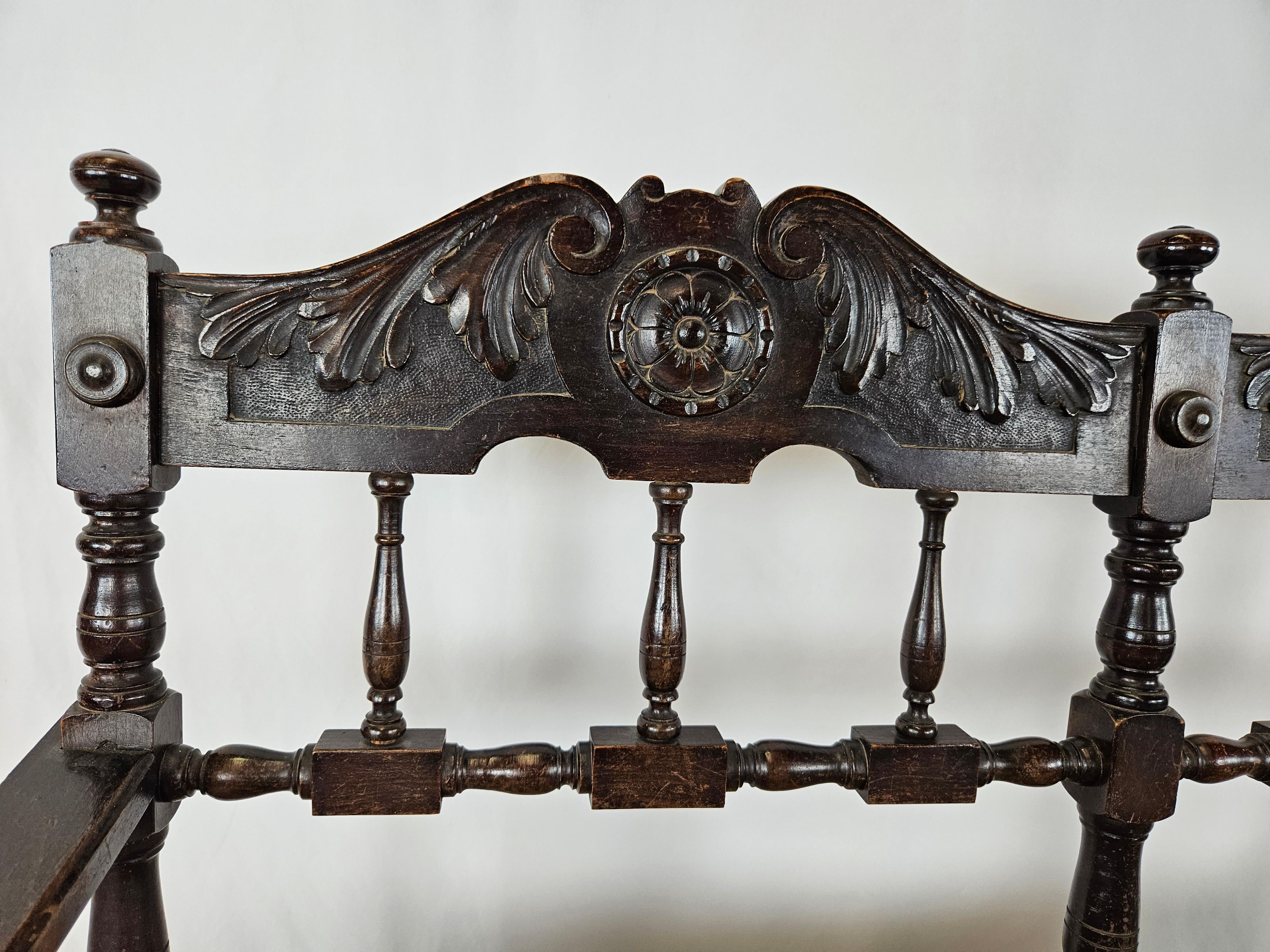 Renaissance-style wooden parlor with rope seating, 20th century For ...