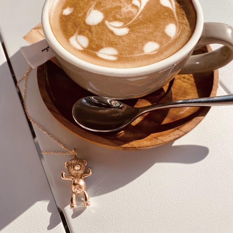 SALT and APES INVINCIBLE Teddy Bear Necklace Pendant Men 18Kt Rosé Gold ...