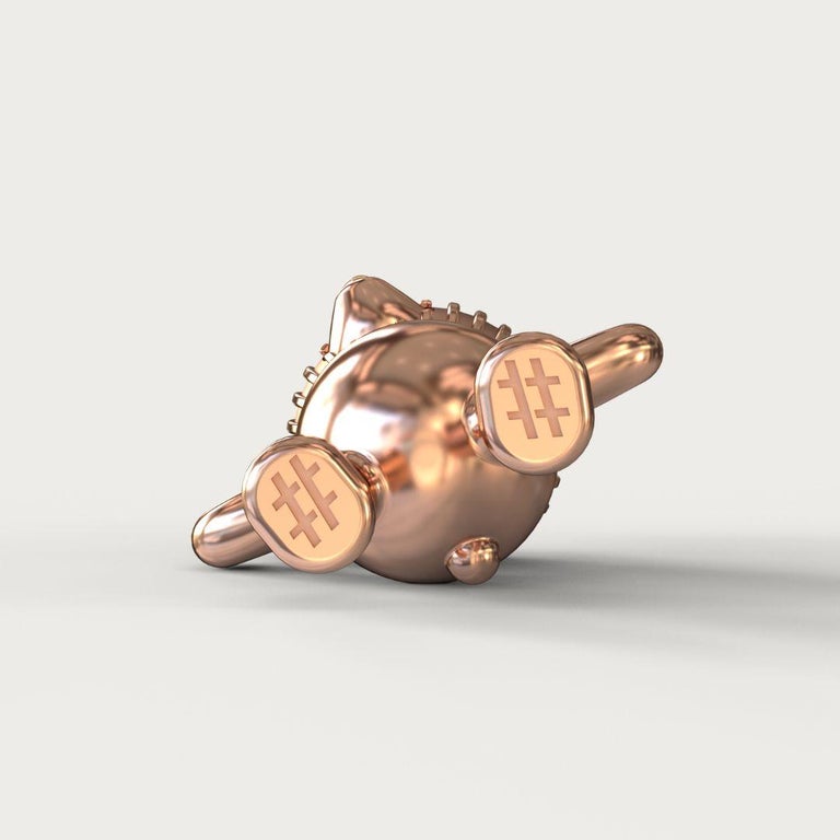 SALT and APES INVINCIBLE Teddy Bear Necklace Pendant Men 18Kt Rosé Gold ...