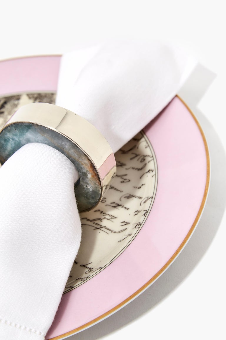 Salta Napking Ring, Alpaca Silver and Blue Onyx Natural Stone For Sale ...