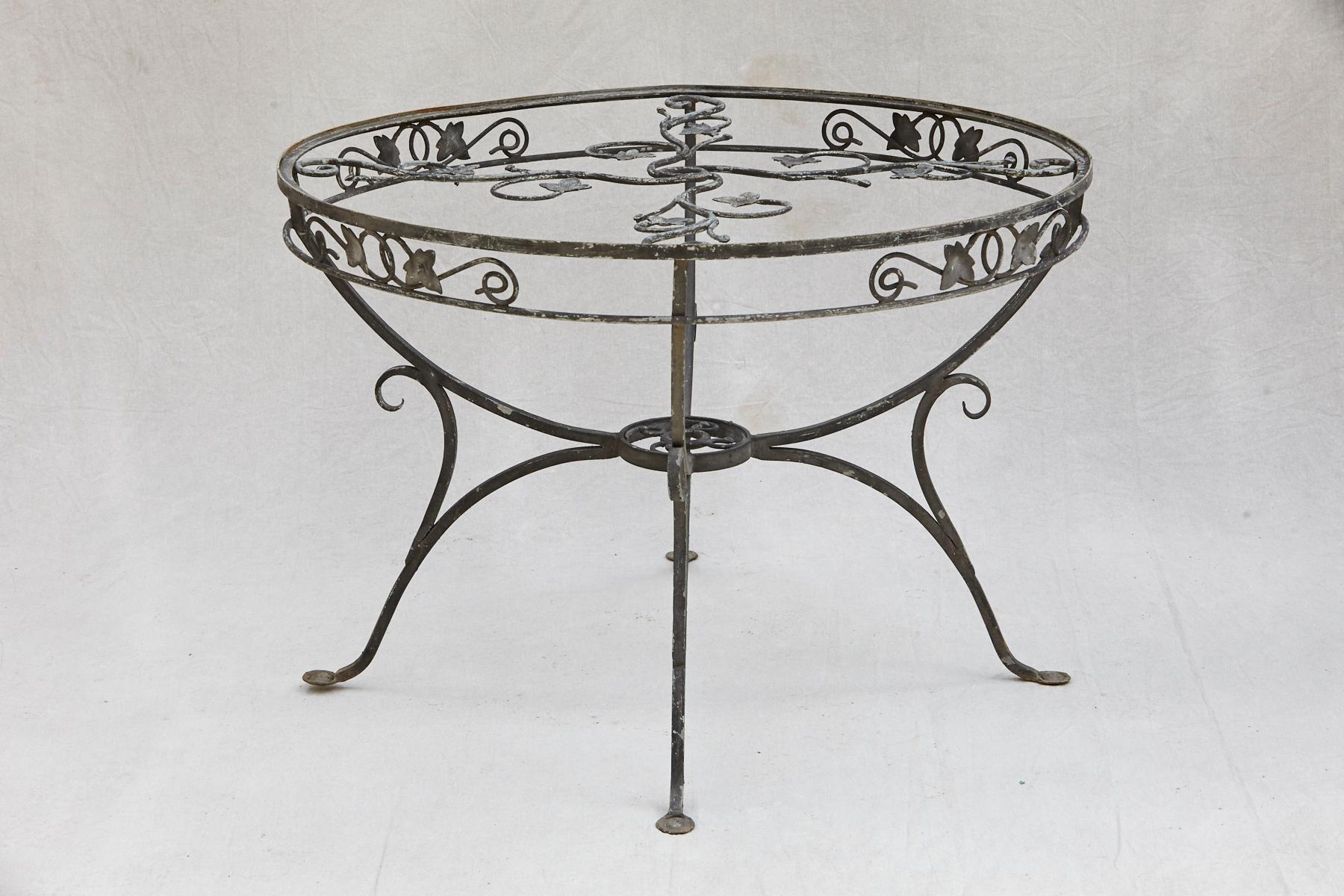 Salterini Blooming Rose Pattern Wrought Iron Round Garden / Dining ...