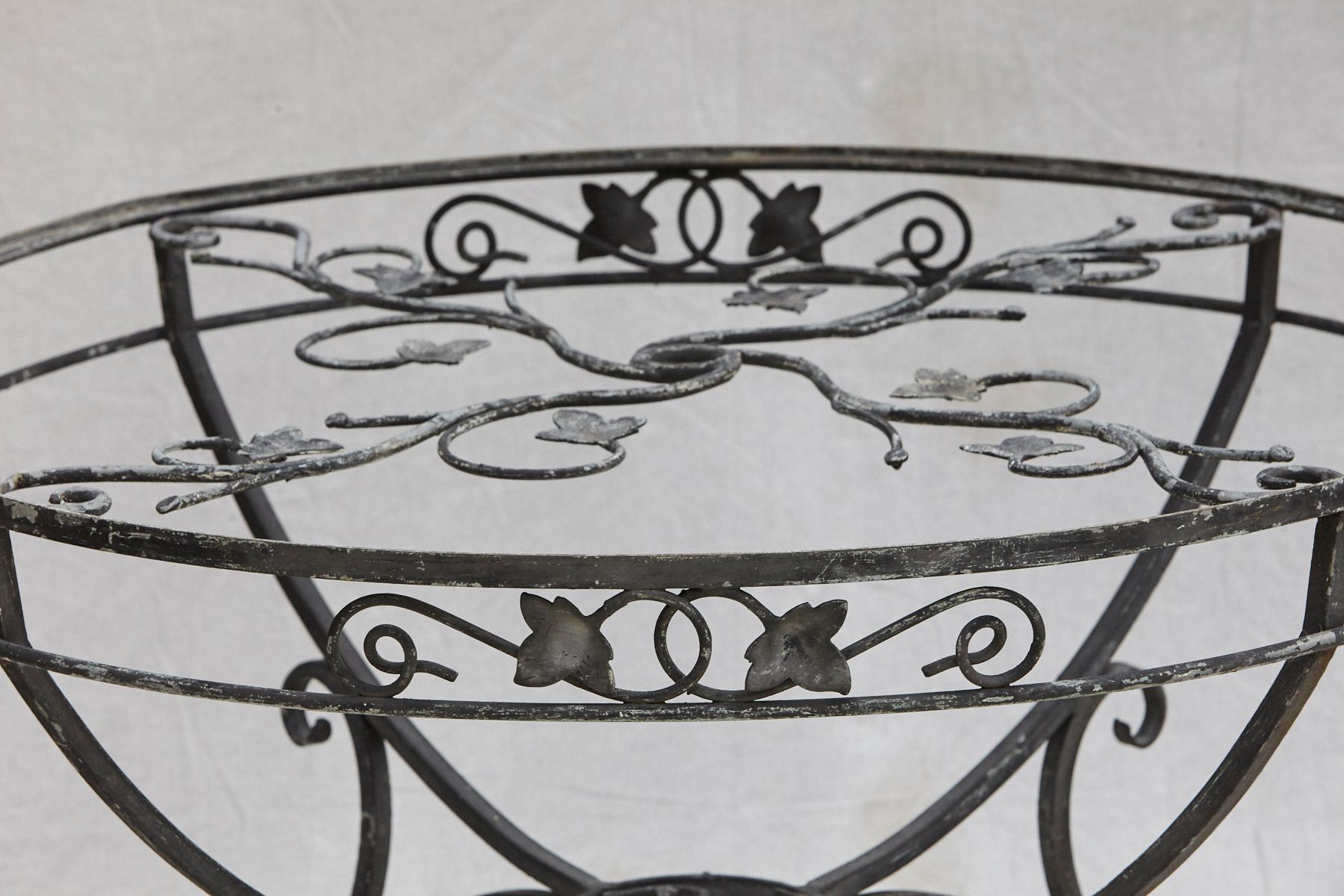 Salterini Blooming Rose Pattern Wrought Iron Round Garden / Dining ...
