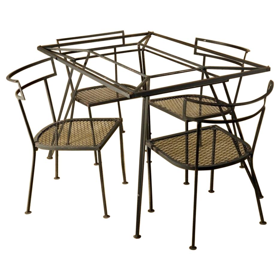 Octagonal table and four chairs For Sale at 1stDibs