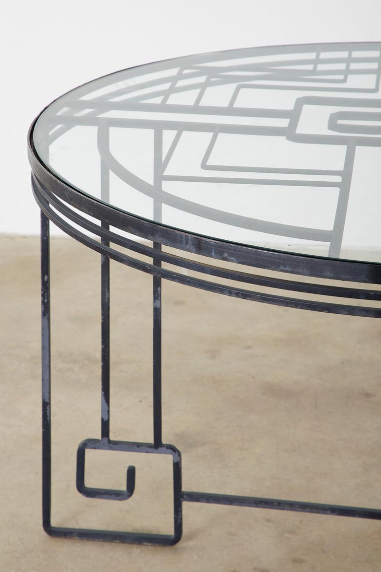 Salterini Style Greek Key Iron Garden Dining Table at 1stDibs