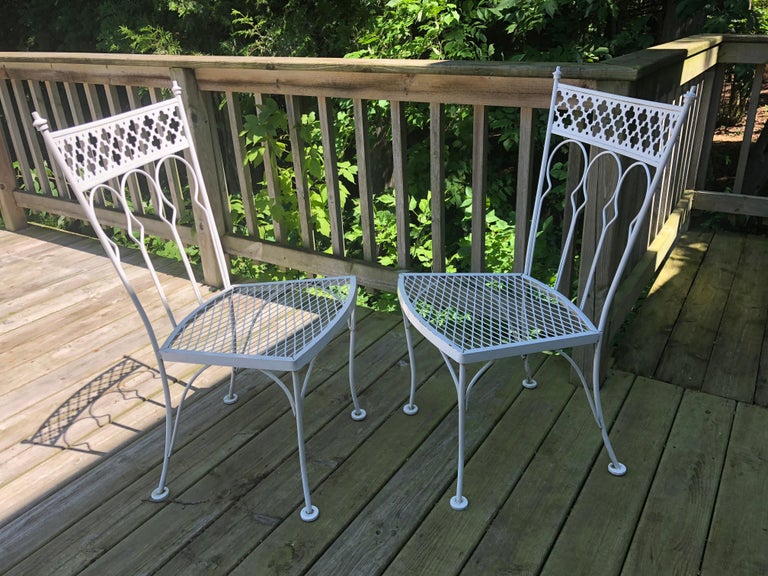 Salterini Taj Mahal Pair of Wrought Iron Rare Midcentury Patio Dining ...