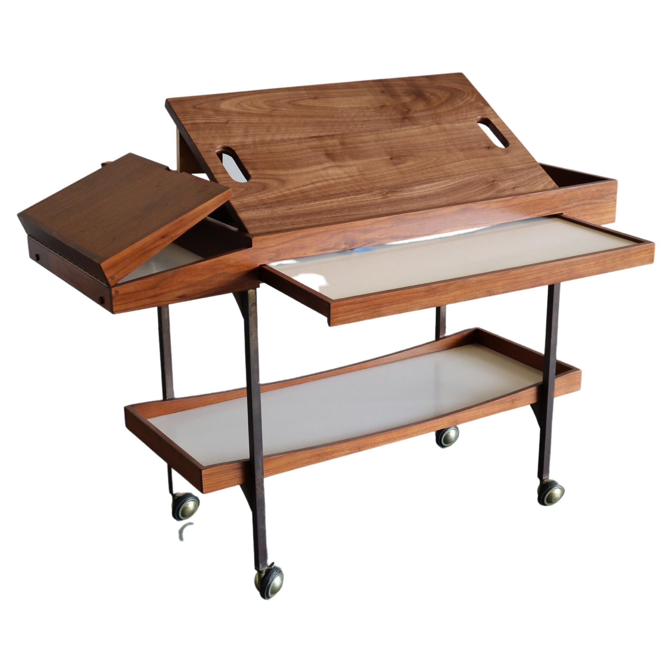 Cantilever Serving Cart by Carl Aubock at 1stDibs | cantilever carts ...