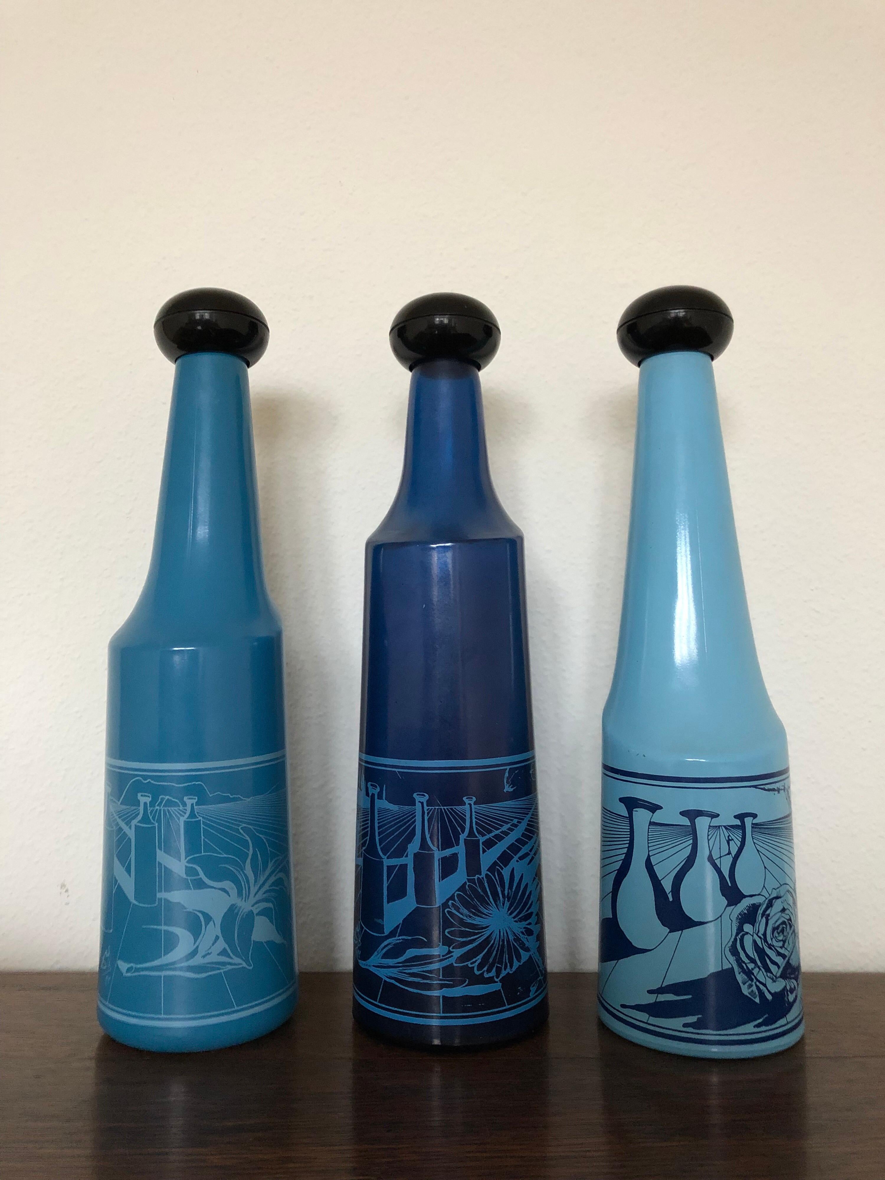 Salvador Dali for Rosso Antico Surrealist Design Glass Bottles, Signed ...