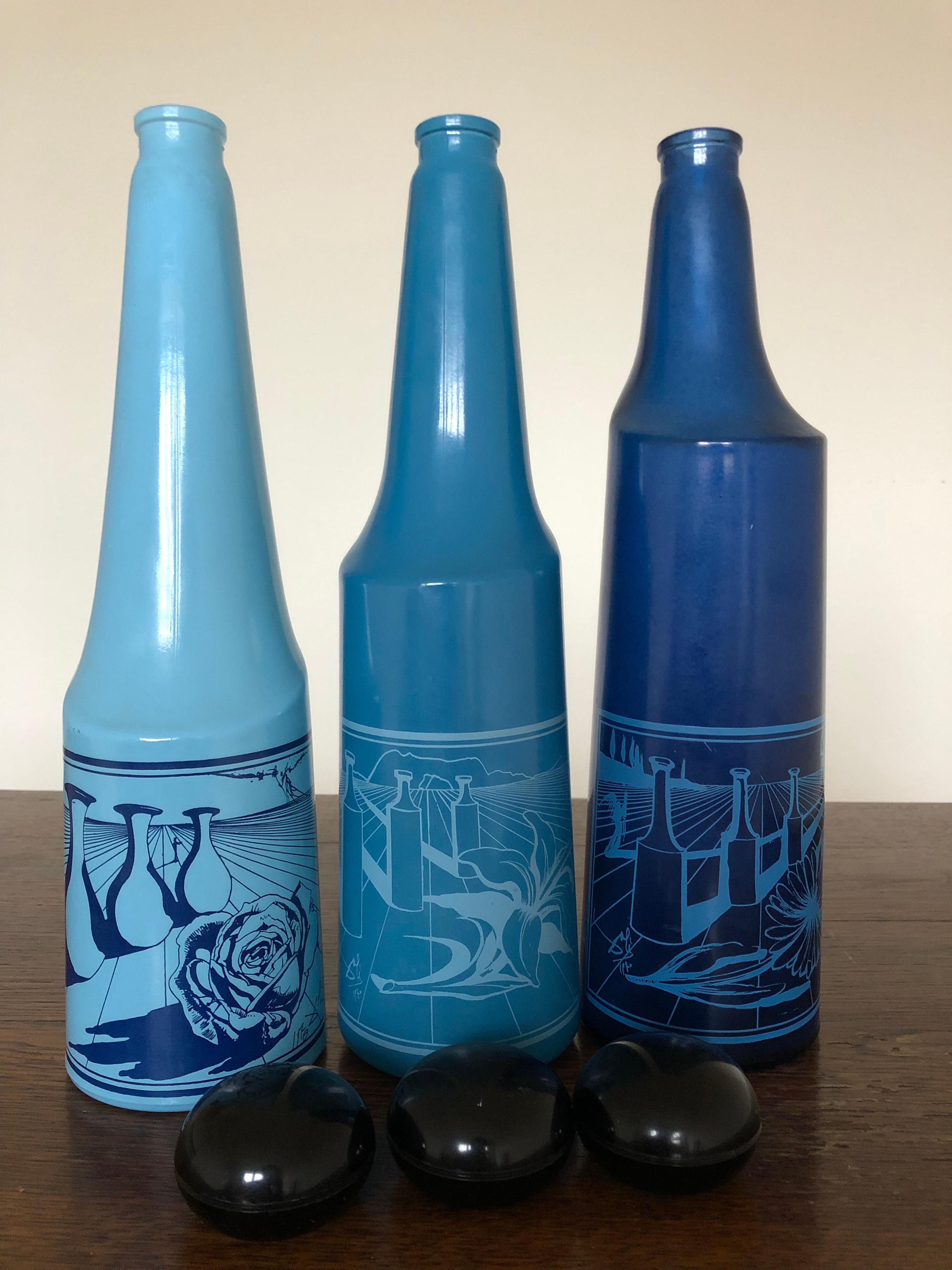 Salvador Dali for Rosso Antico Surrealist Design Glass Bottles, Signed ...