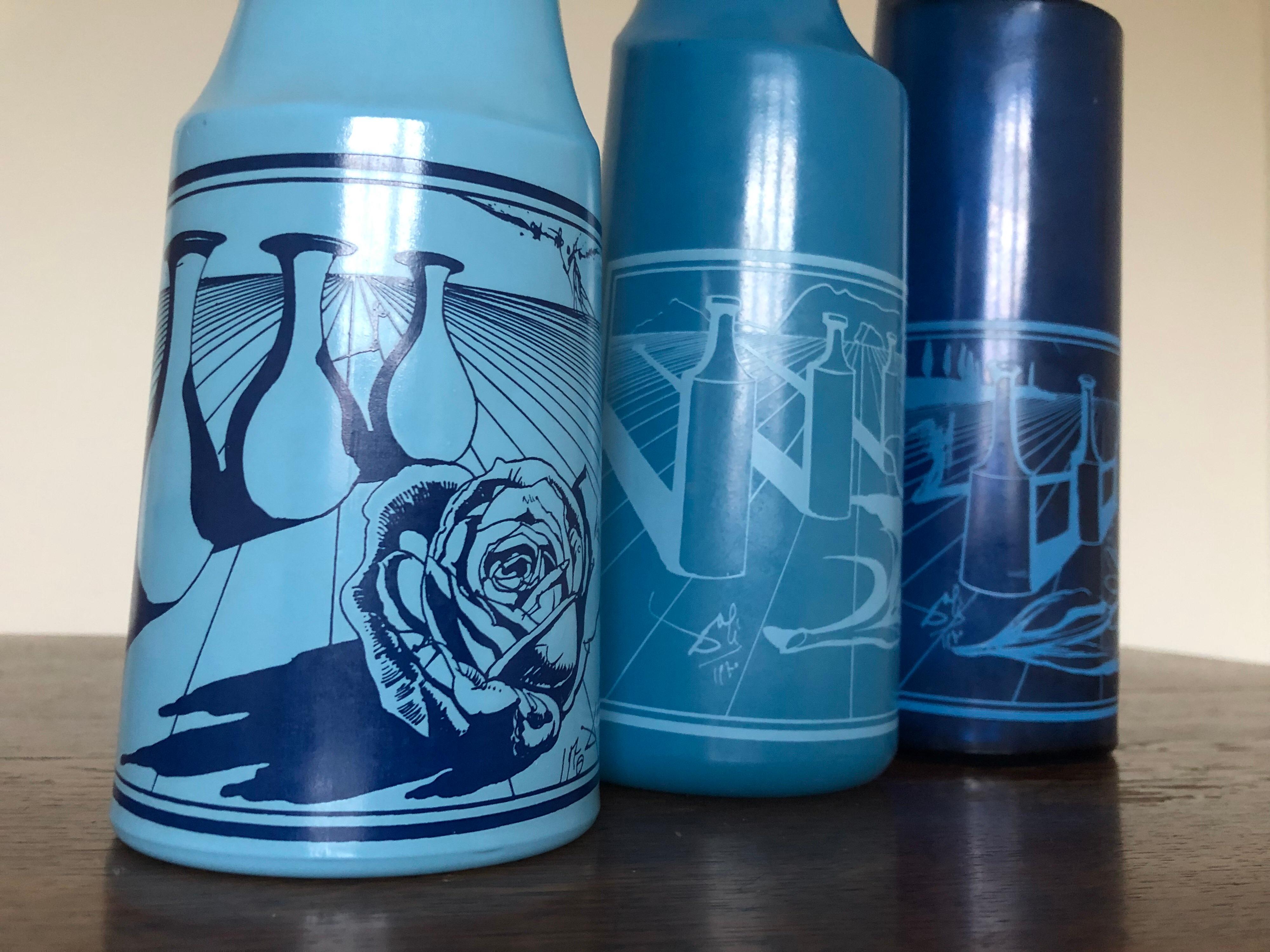 Salvador Dali for Rosso Antico Surrealist Design Glass Bottles, Signed ...