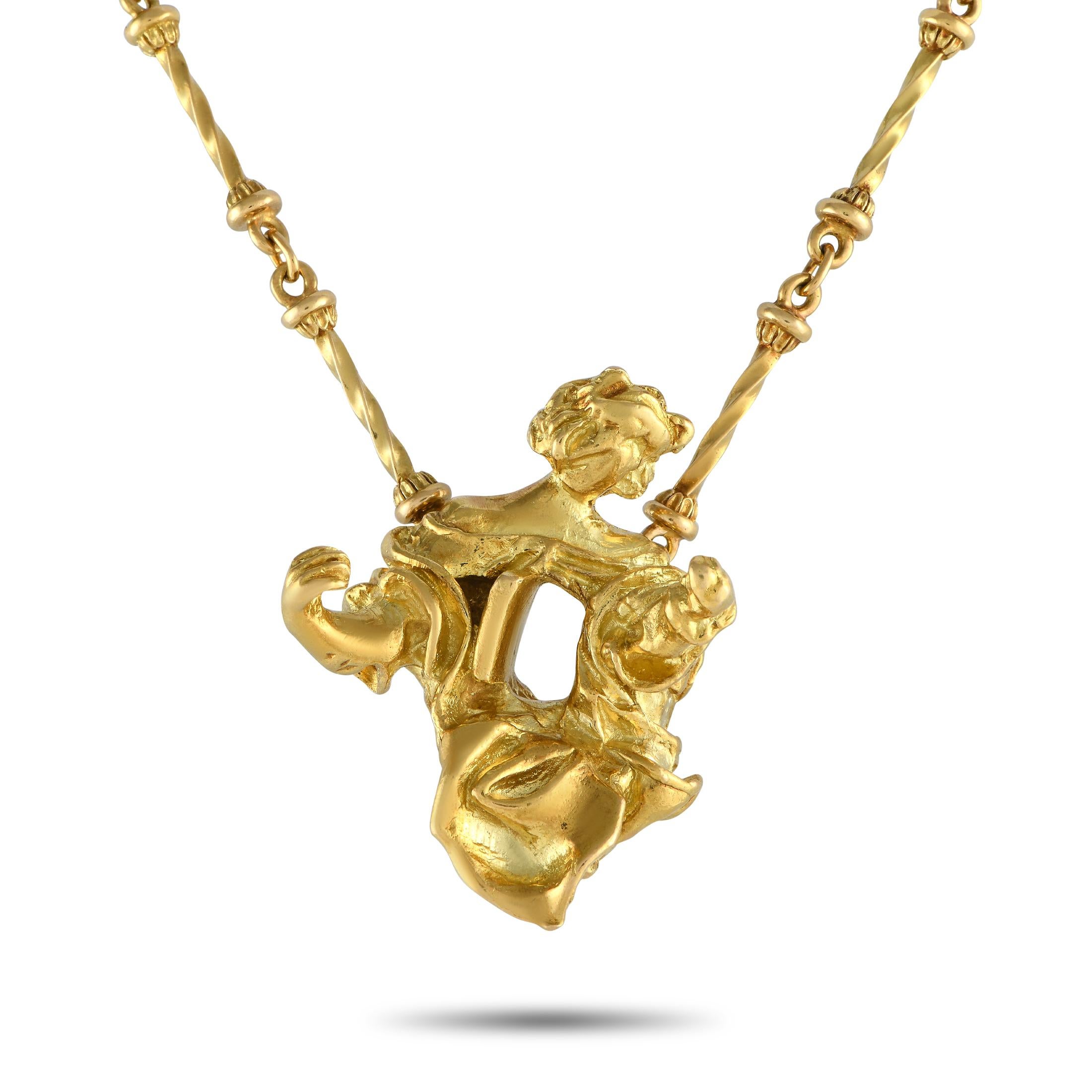 Salvador Dali Madonna de Port Lligat 18K Yellow Gold Necklace For Sale ...